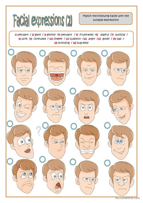 Facial Expressions English ESL Worksheets Pdf Doc