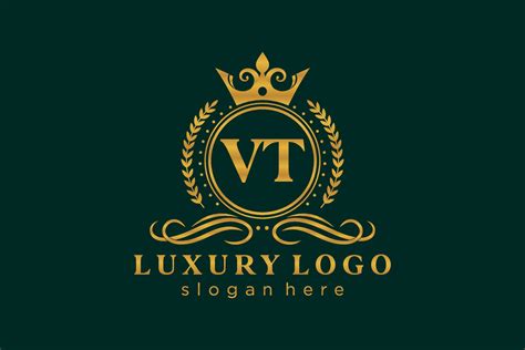 Plantilla De Logotipo De Lujo Real De Letra Vt Inicial En Arte