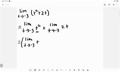 solved in problems 17 38 find the limit using the properties of limits in theorem 2 lim {t