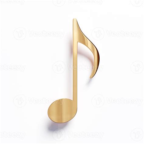 Realistic Golden Musical Notes On A White Background 3d Golden Musical