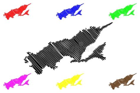 Vanua Levu Island Melanesia Republic Of Fiji Map Vector Illustration