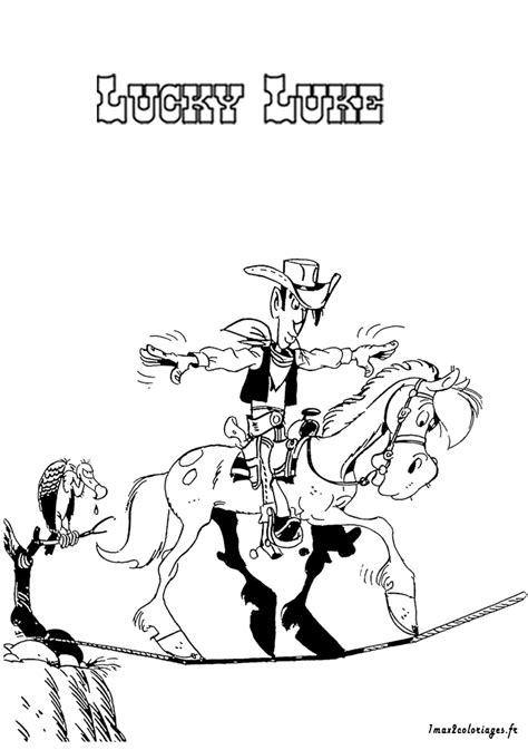 Coloriages De Lucky Luke A Imprimer Lucky Luke Et Jolly Jumper Sur La
