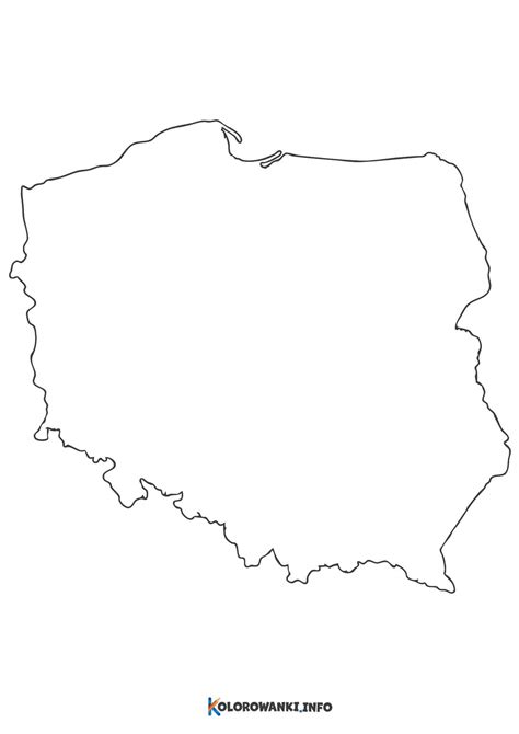 Mapa Polski Do Druku Kontury Kolorowanka Szablon Województwa