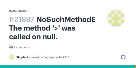 NoSuchMethodError The Method Was Called On Null Issue 21887