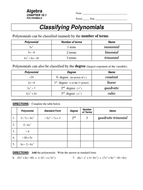 10 1 a classifying polynomials e preferred copy pdf polynomial abstract algebra