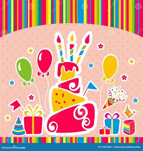 Fondo del feliz cumpleaños del vector Tarjeta de felicitación