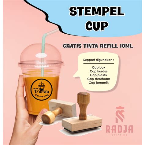 Jual STEMPEL CUP GELAS PLASTIK PERMANEN STEMPEL KARDUS SETEMPEL