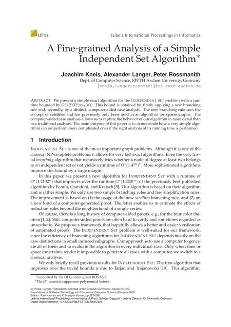pdf a fine grained analysis of a simple independent set algorithm