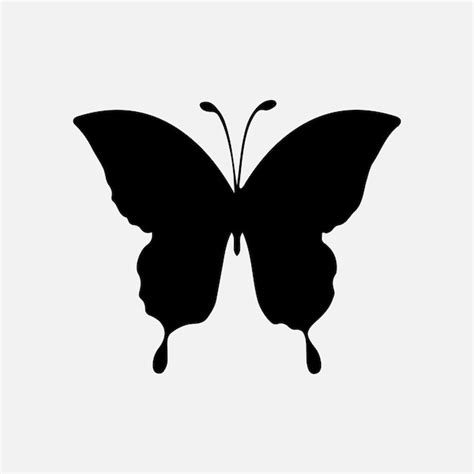 Silueta De Vector De Mariposa Vector Premium