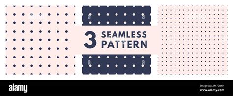 Set Polka Dots Or Bullet Journal Texture Seamless Monochrome Pattern
