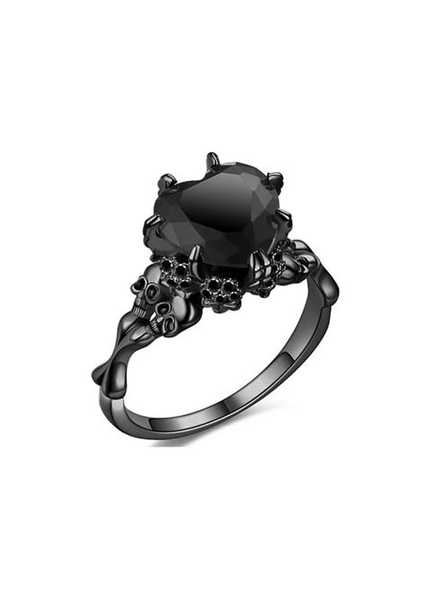 Dark Heart Crystal Ring Attitude Clothing