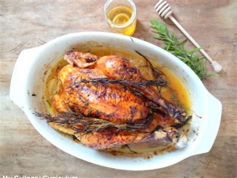 Poulet rôti au citron miel et romarin recette Poulet rôti au citron