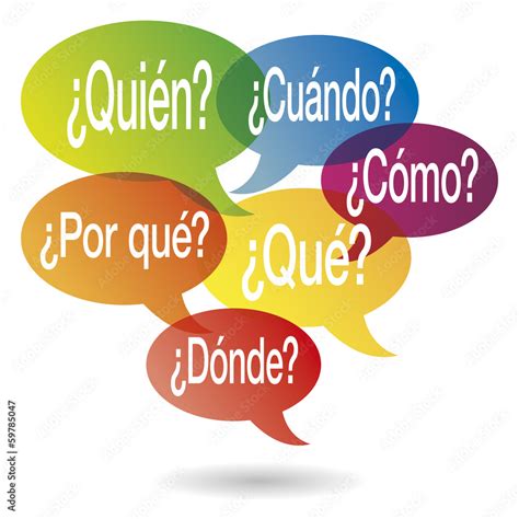 ¿quién ¿cuándo ¿por Que ¿que ¿como ¿donde Vector De Stock Adobe Stock