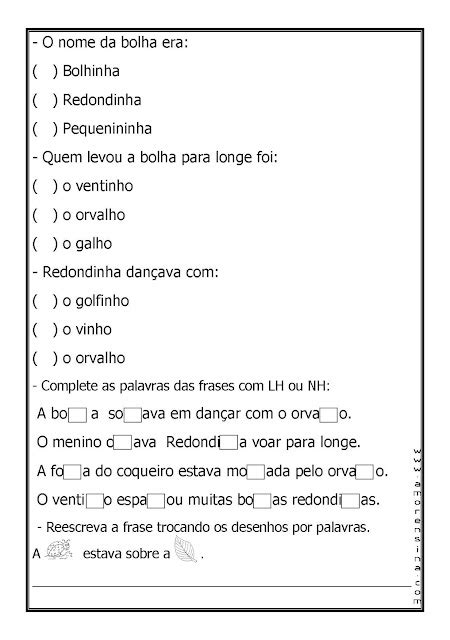 Pedagogia Século XXI A BOLHA REDONDINHA TRABALHANDO NH LH 1º ANO