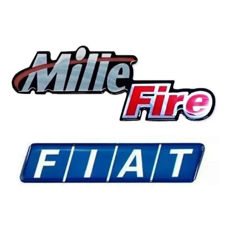 Kit Adesivo Emblema Mille Fire Resinado Fiat Porta Mala Fiat Uno Duas