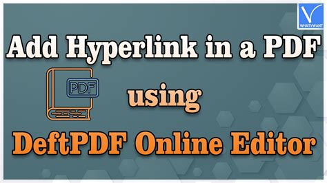 how to add hyperlink in pdf using deftpdf youtube