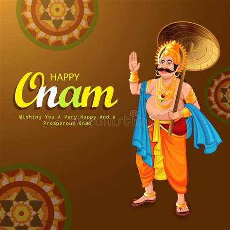 Rei Mahabali Para O Festival De Onam Ilustração do Vetor Ilustração