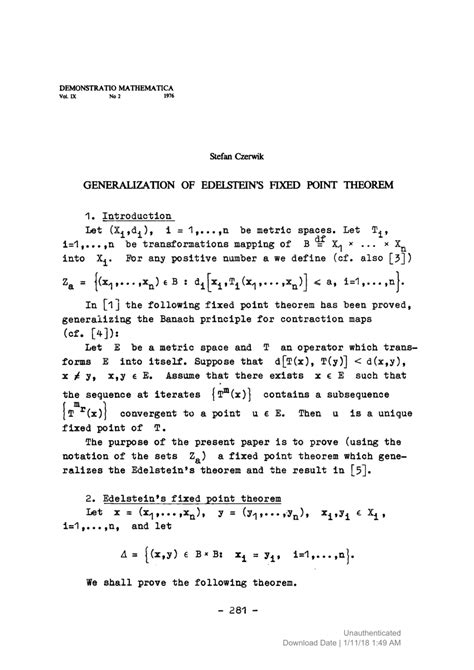 pdf generalization of edelstein s fixed point theorem