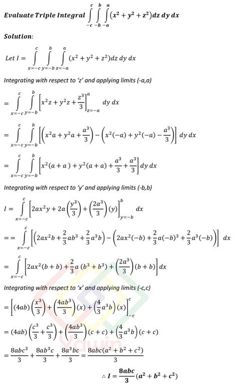 Evaluate Triple Integral Of X 2 Y 2 Z 2 Dz Dy Dx Over The Limits