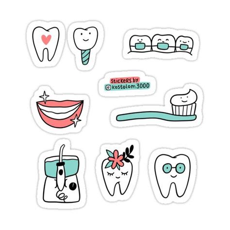 Dentistry Teeth Stickers Sticker By Kostolom3000 Escuela De Higiene