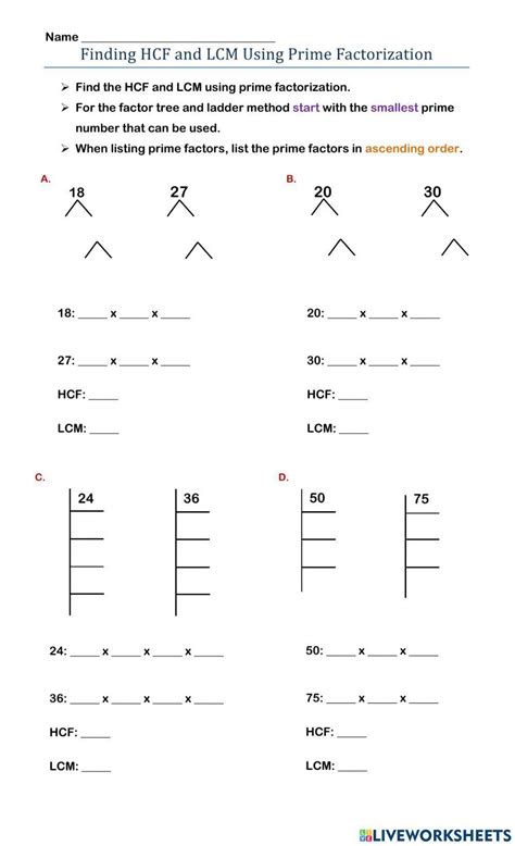 Factor Tree Worksheets Page Worksheets Library