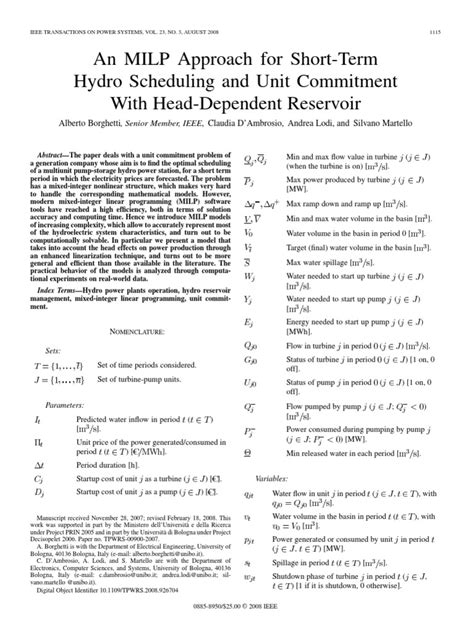 an milp approach for short term hydro scheduling and unit commitment with head dependent