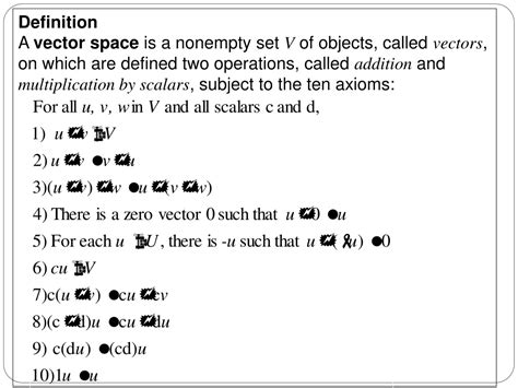 ppt section 4 1 vector spaces and subspaces powerpoint presentation id 9590008