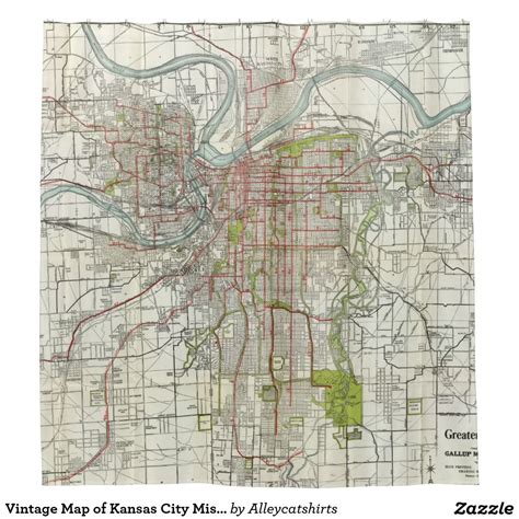 Vintage Map Of Kansas City Missouri 1920 Shower Curtain Zazzle
