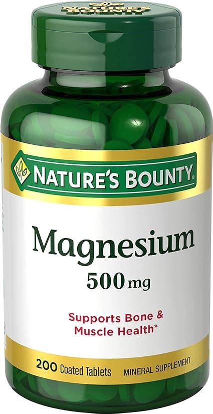 Nature S Bounty Magnesio 500 Mg 200 Comprimidos Amazon Mx
