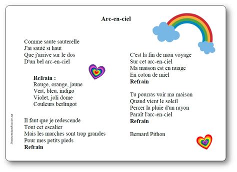 Arc en ciel une chanson de Bernard Pithon Paroles illustrées de la