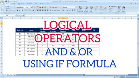 how to use logical operators and and or using if formula in excel logical functions logical