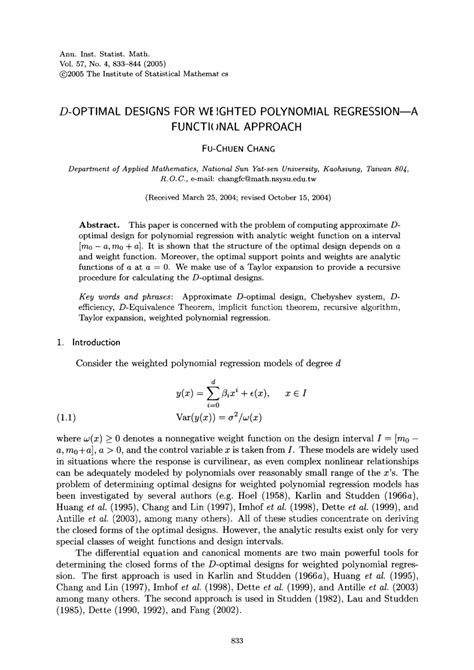 pdf d optimal designs for weighted polynomial regression—a functional approach