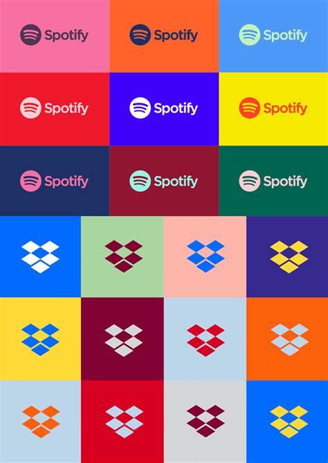 The Logos For Different Brands Are Shown In Multiple Colors And Sizes