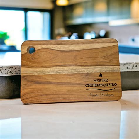 Kit Churrasco Tábua 30x20 Faca Garfo Personalizado Danda