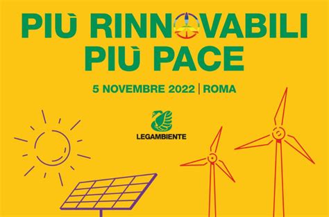 Più rinnovabili più pace il 5 novembre una manifestazione per la pace