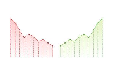 Red Rising Arrow And Bar Graph Icon Royalty Free Vector