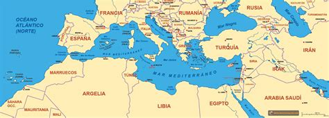 Mar Mediterráneo Mapa Mares Del Mediterráneo Y Datos