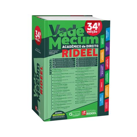 Vade Mecum Acadêmico Direito Rideel 34ª Edição 2022 Shopee Brasil