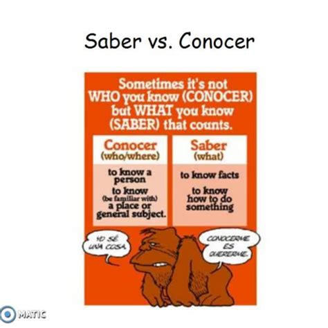 Saber Vs Conocer Examples