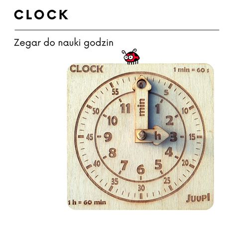 Zegar Drewniany Dla Dzieci Do Nauki Godzin