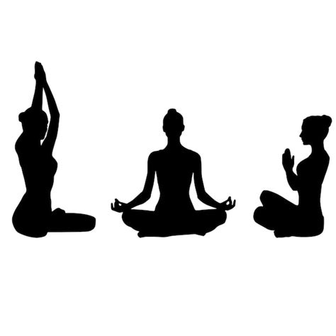 Yoga Silueta Mujer Vector Premium