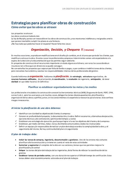 Estrategias para planificar obras de construcción PDF
