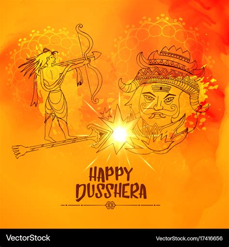 Lord Ram Killing Ravan In Dussehra Festival Vector Image