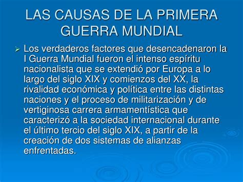 Causas De La Primera Guerra Mundial