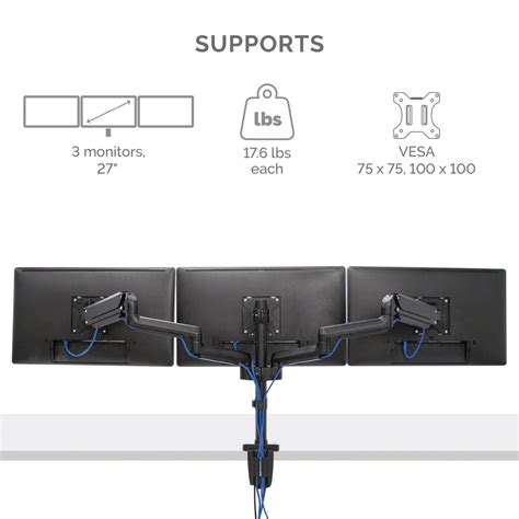 Fellowes Platinum Series Triple Monitor Arm Grand Toy