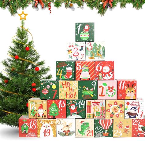 KaTiak 24 Calendriers de l Avent à remplir Papier Kraft Set de Boîtes