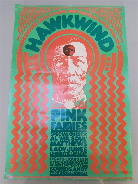 Hawkwind 1975 Live At The Roundhouse Concert Poster Performing With The