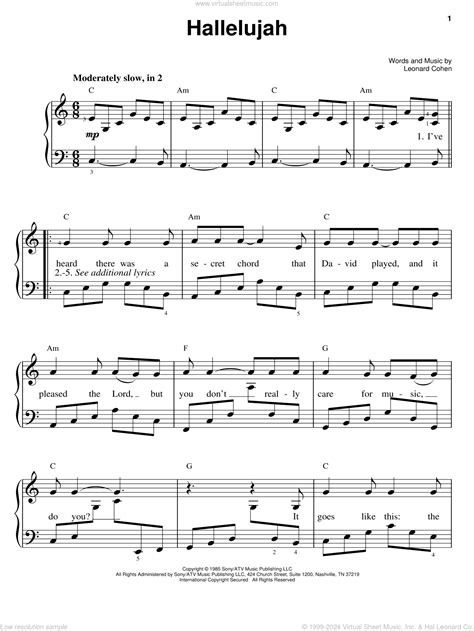 Piano Printable Sheet Music