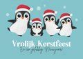 Kerstkaart vrolijke kerstdagen pinguïns Kaartje2go