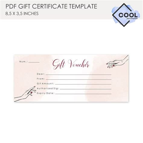 Gift Voucher Nail Salon Gift Certificate Gift Card Template Etsy